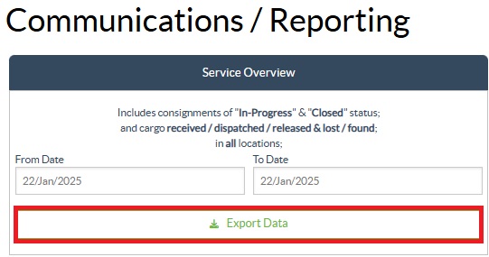Service Overview Report | Relief Item Tracking Application (RITA) User Guide